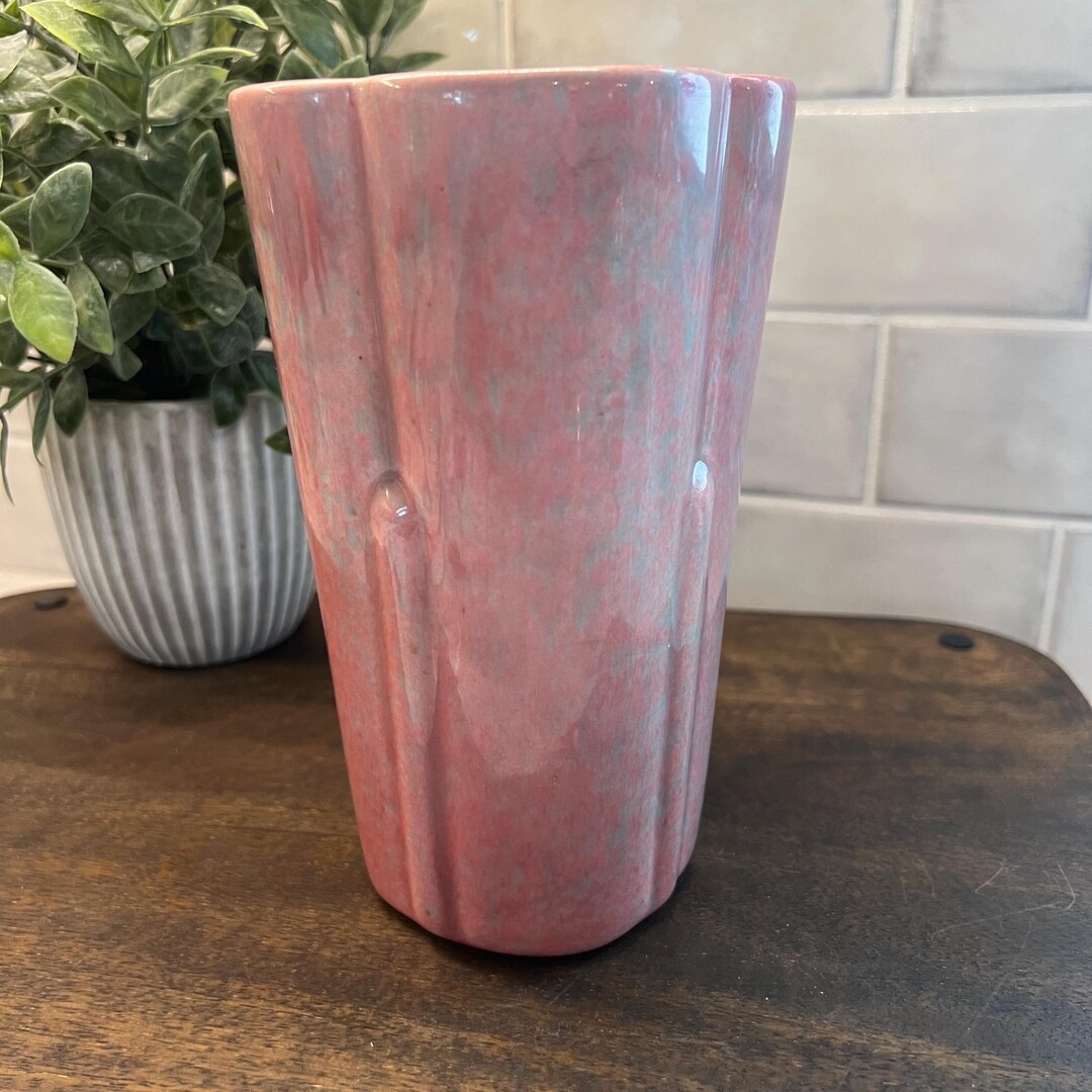 Vintage Pink Vase, Marble Pink/blue Colors - Etsy