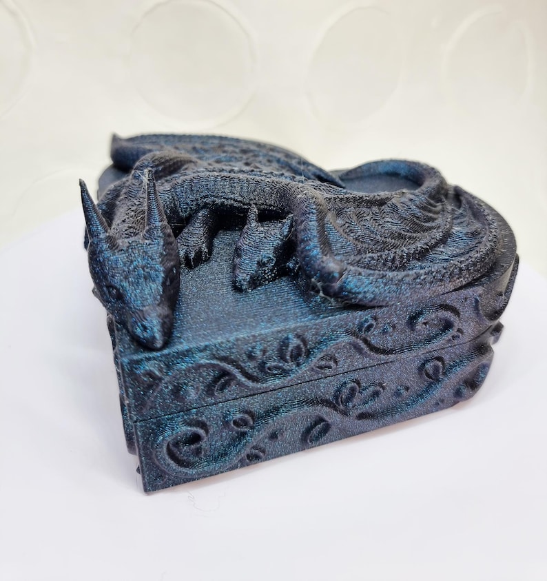 3D Printed Heart Dragon and Baby Trinket Box - Etsy