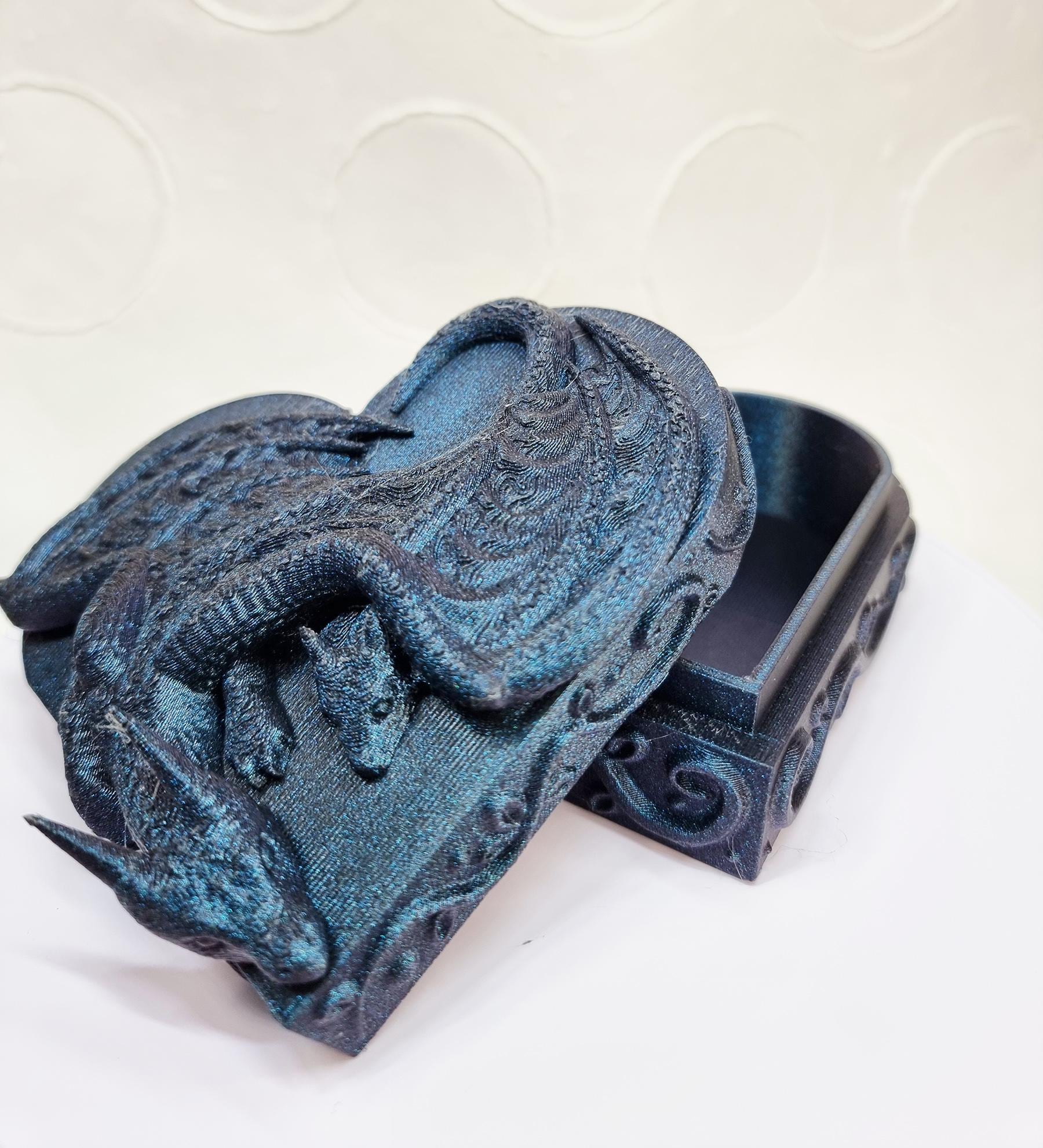 3D Printed Heart Dragon and Baby Trinket Box - Etsy