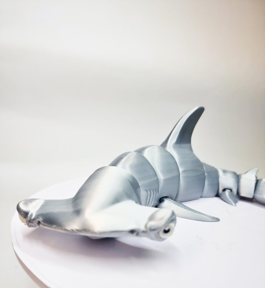 Silver Hammerhead Shark Figurine | 3D Printed | Modern and Unique ...