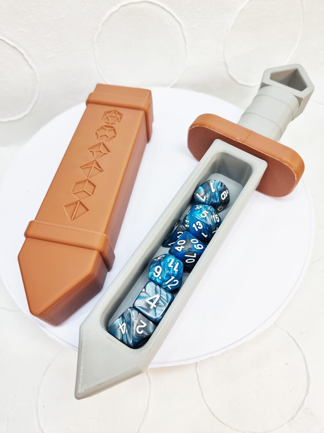3D Printed Sword and Scabbard Dice Container for Tabletop Games - Etsy