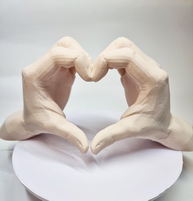 Heart Hands 3d-printed Sculpture | Unique Hand Gesture Decor for Home ...
