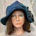 1920 Cloche Upcycled Repurposed Environmentally Friendly Denim Blue ...