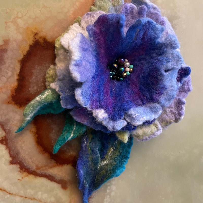 Teal Flower Brooch - Etsy