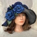 Flapper Hat Navy Blue Grey . Tatiana123 - Etsy