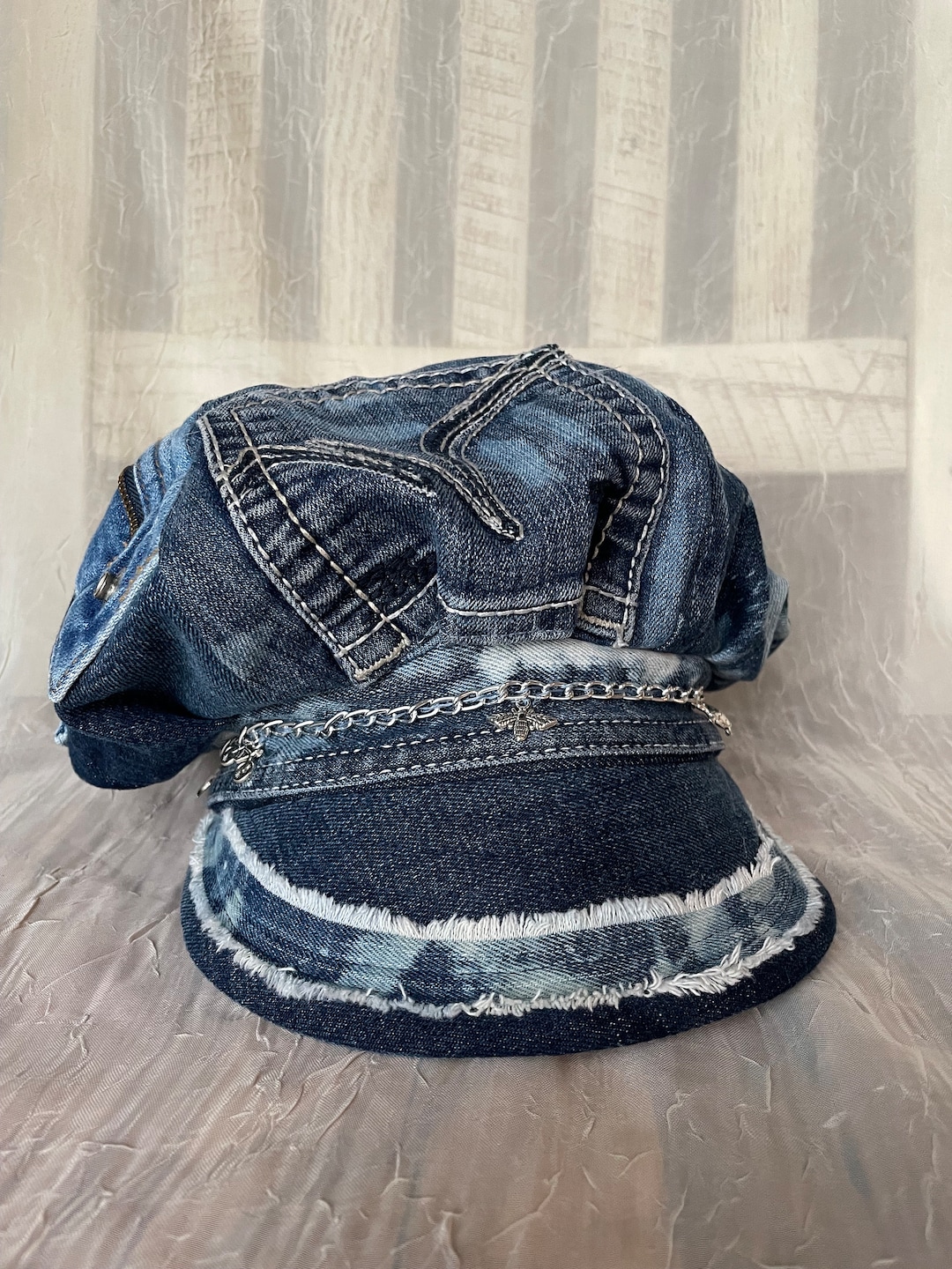Upcycled Repurposed Environmentally Friendly Denim Newsboy Cap Blue ...