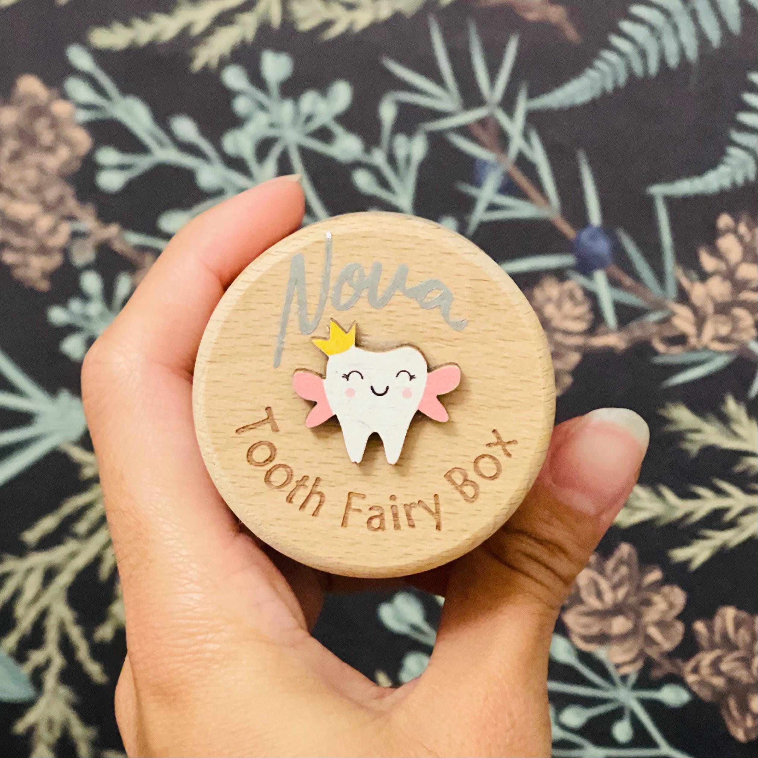 Custom Engraved Tooth Fairy Box With Vinyl Personalization Personalized ...