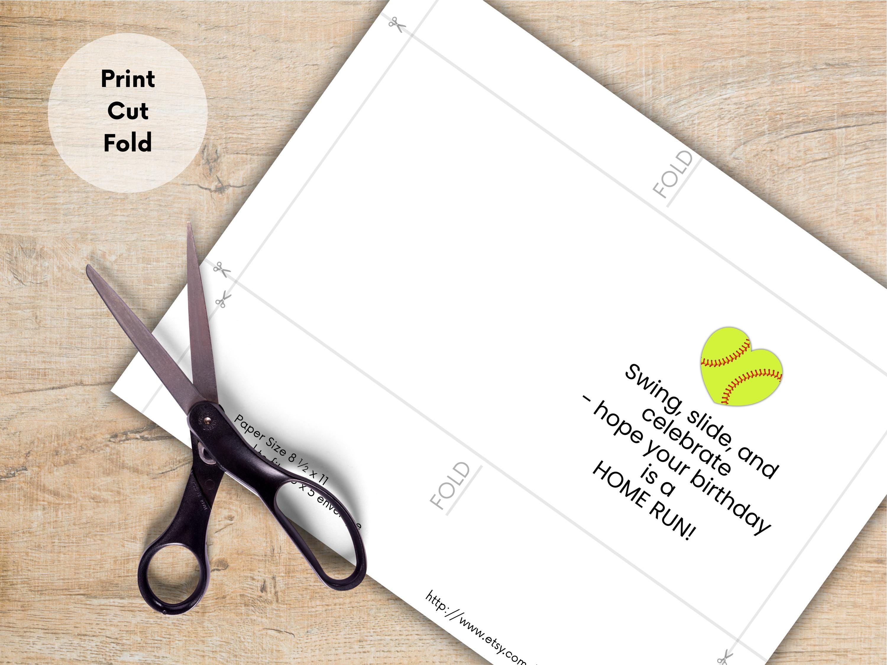 Softball Birthday Card Printable, Happy Birthday Card, Custom Birthday ...