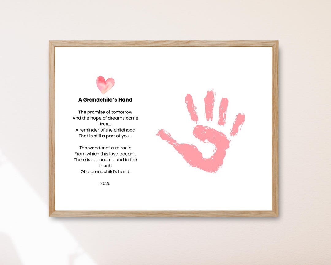 A Grandchild's Hand Printable Handprint Art for Grandparents Day ...