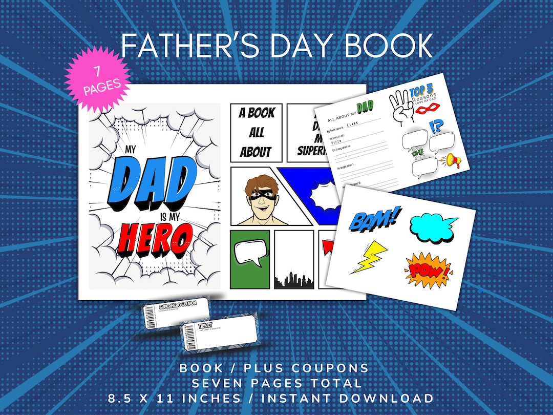 Super Dad Activity Booklet, Printable Coloring Book, World's Best Dad ...
