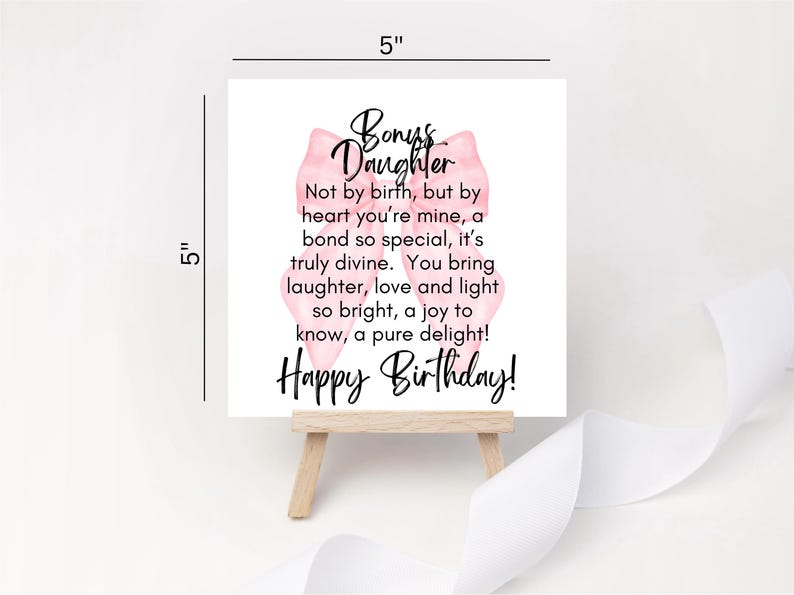 Bonus Daughter Birthday Card With Poem (digital Download) - Etsy