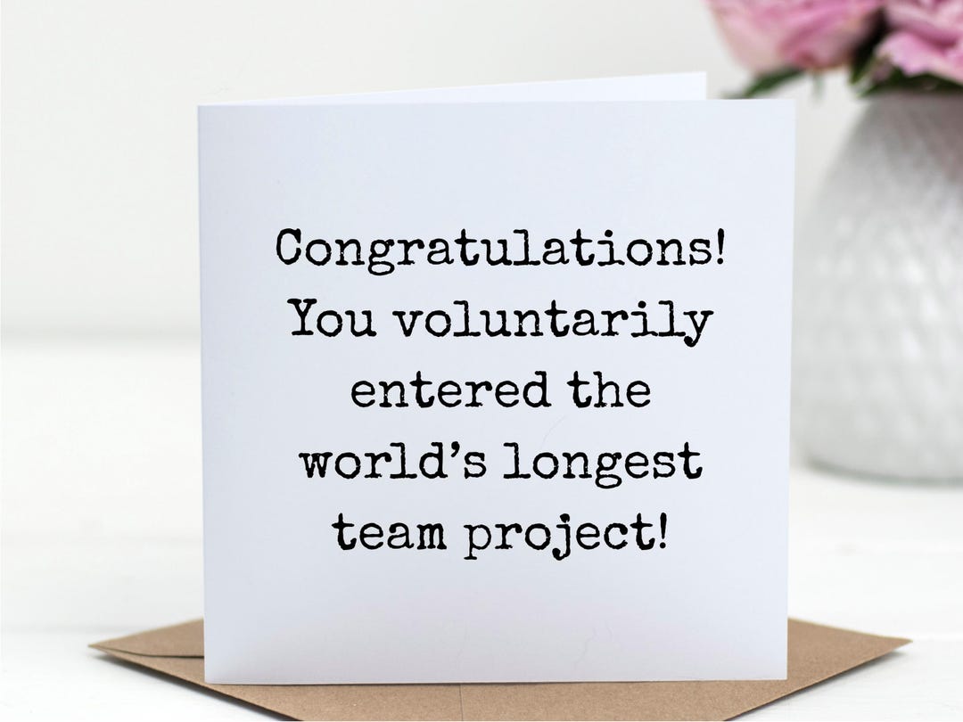 Funny Wedding Card Printable, Team Project, Congratulations Gift ...