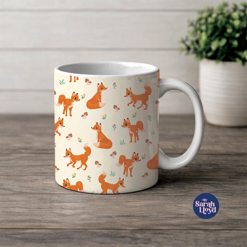 Woodland Fox Seamless Pattern, Hand-drawn Forest Animals (digital ...