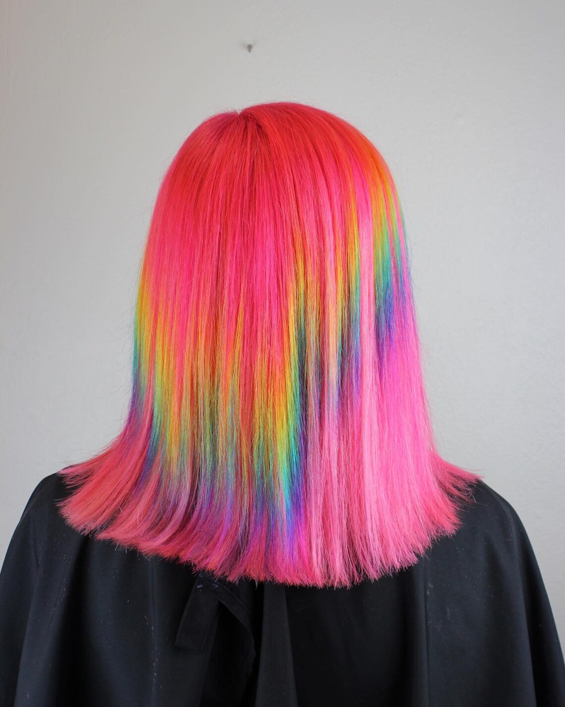 CUSTOM COLORED Real Human Hair With Lace Front Rainbow Wig - Etsy