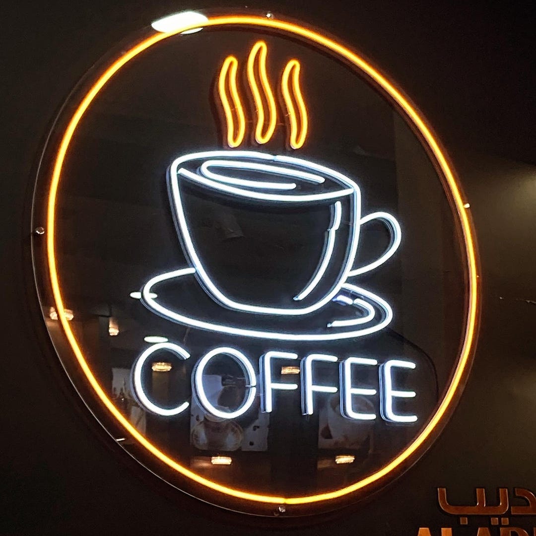 Coffee Neon Sign, Coffee Cup Neon Sign, Cafe Bar Sign, Custom Neon Sign ...