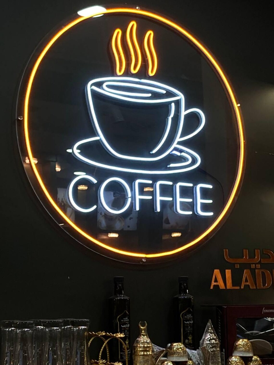 Coffee Neon Sign, Coffee Cup Neon Sign, Cafe Bar Sign, Custom Neon Sign ...