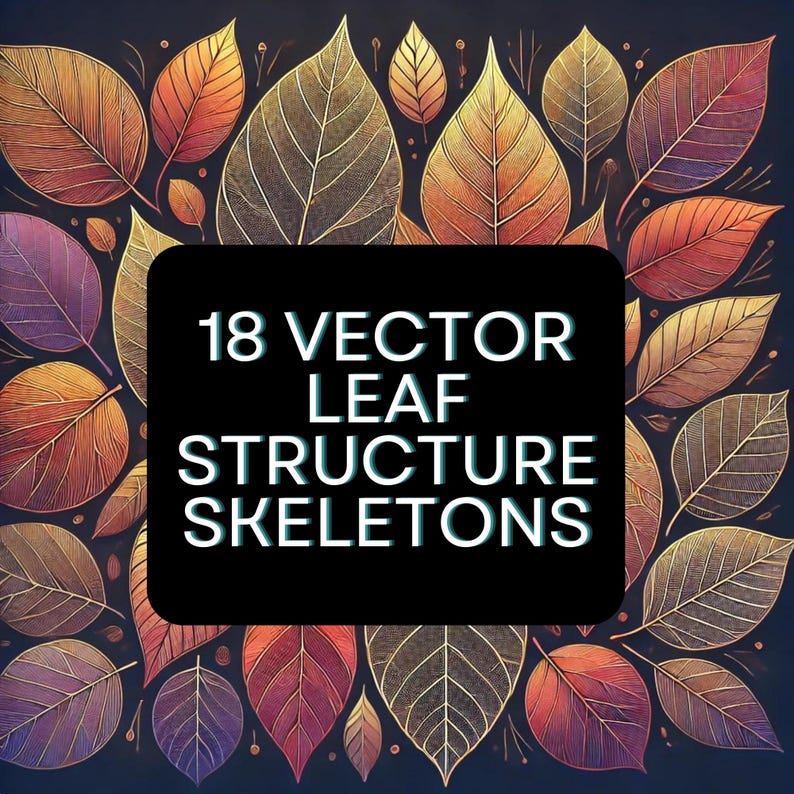 Skeletonized Leaf Veins Photoshop Brush Set High-resolution Botanical ...