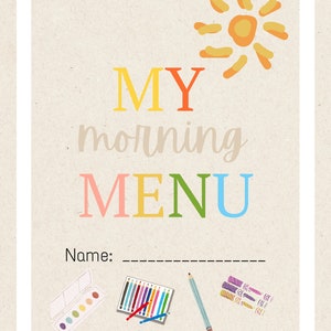 Digital Montessori Morning Menu - Etsy