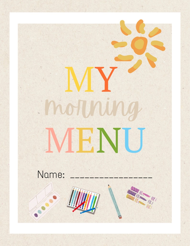 Digital Montessori Morning Menu - Etsy