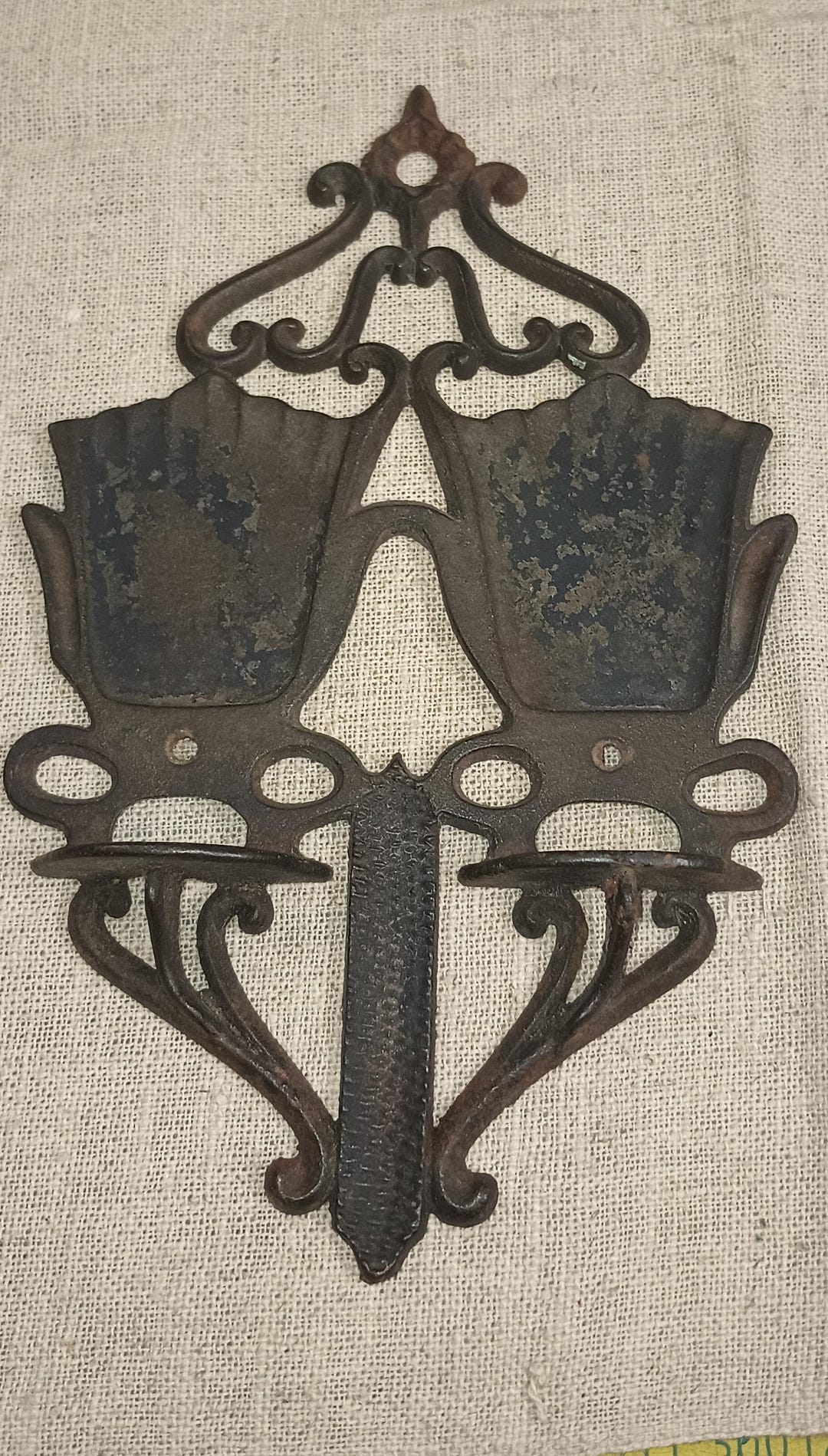 Antique Cast Iron Match Safe Back Firm for 2 Pockets DIY Add Your Own ...