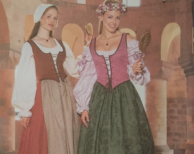 Butterick 6196 Historical Costume Renaissance Wench Blouse Skirt Vest ...