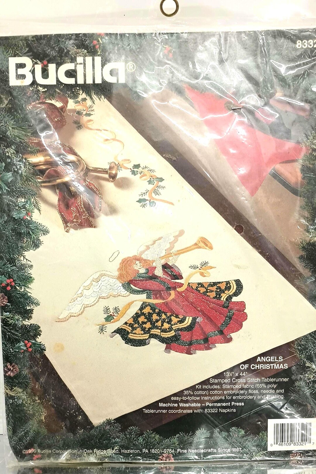 Bucilla Cross Stitch Kit 83321, 1995 Angels of Christmas Table Runner ...
