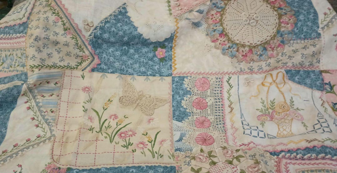 Cotton Fabric Vintage Daisy Kingdom Lines and Lace Pastels 2 Yds X 44 ...