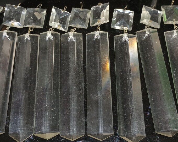 Vintage Colonial Cut Crystal Glass Prisms 10pc, Metal Pins With Star ...