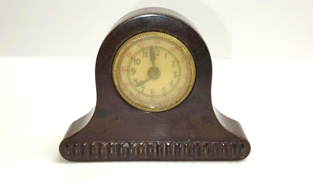 Vintage Retractable Novelty Bakelite Mantle Clock Tape Measure ...