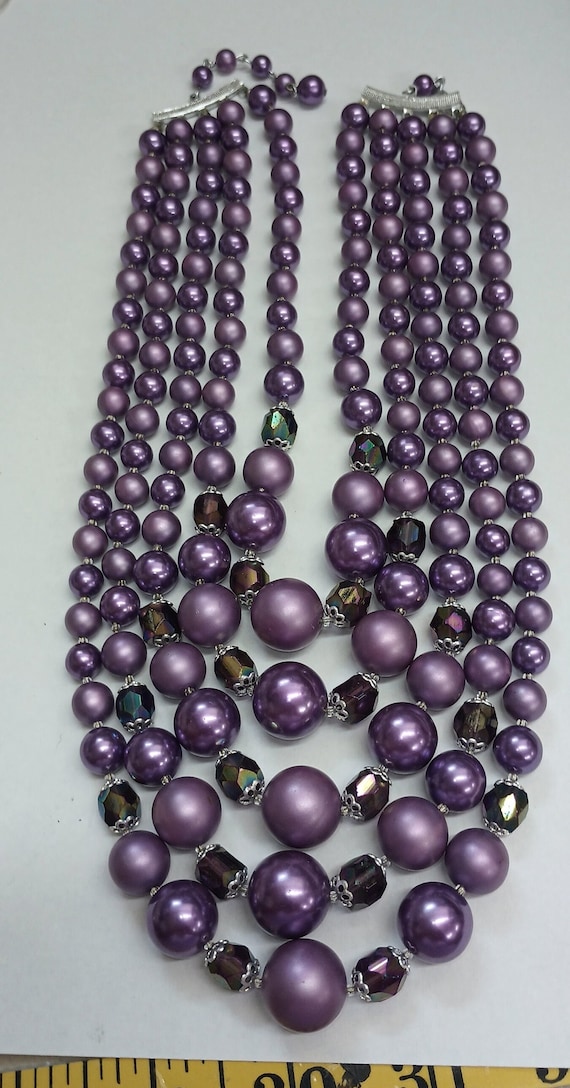 Purple silver 5 strand - Gem