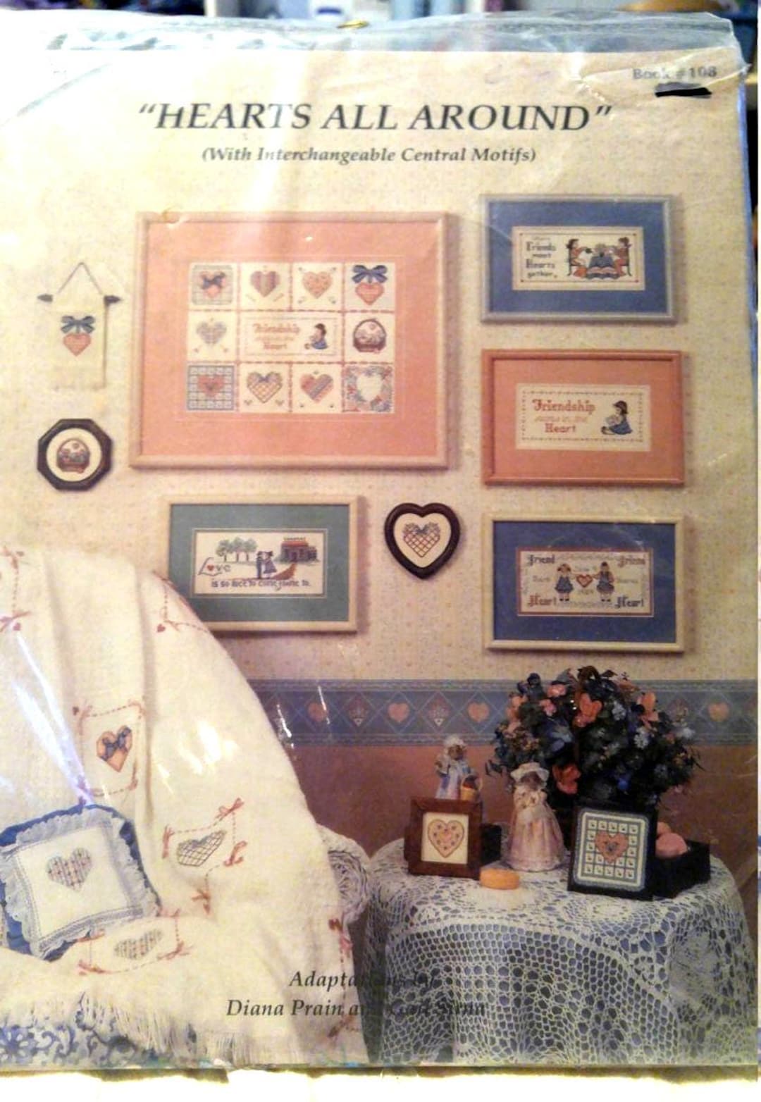 Cross Stitch Kit Hearts All Around Interchangeable Focals, Floss, Aida ...