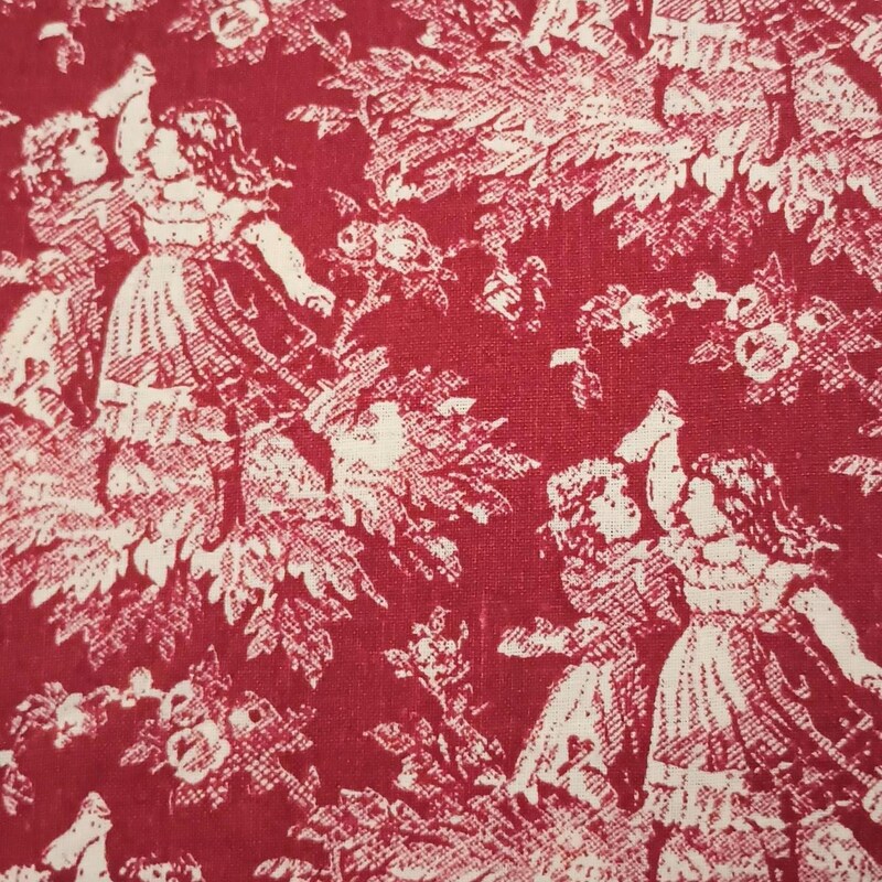 Red Toile Fabric - Etsy
