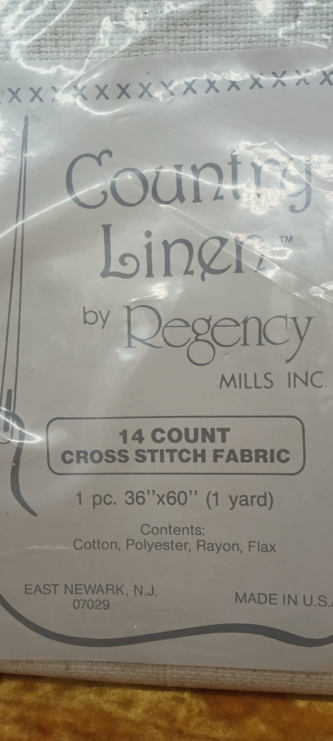 Country Linen by Regency 14count Cross Stitch Fabric Full Yard NIP # ...