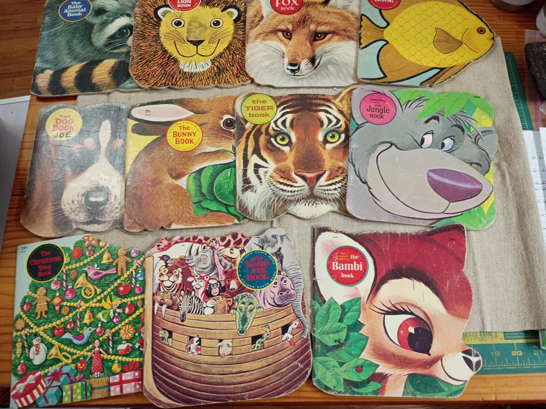 Vintage 1960's Set of 11 Golden Shape Books, Christmas, Disney, Animals ...