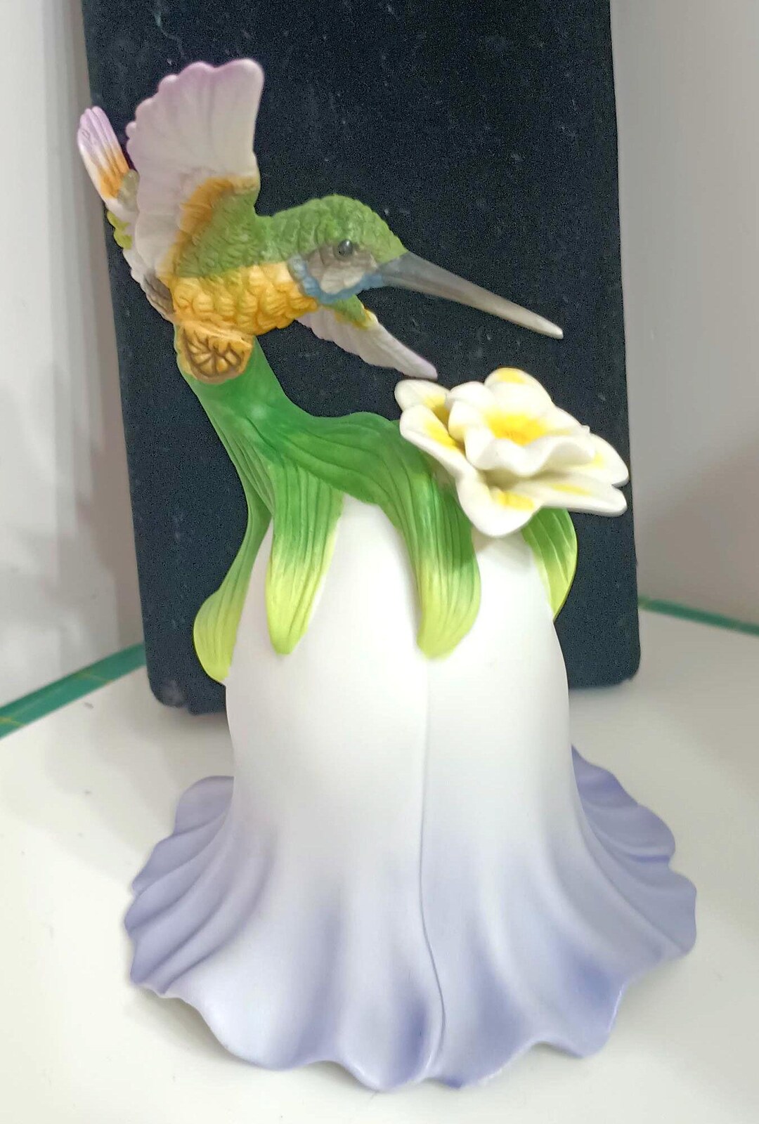 Vintage Porcelain Hummingbird Bell Purple and Green, in Original Avon ...