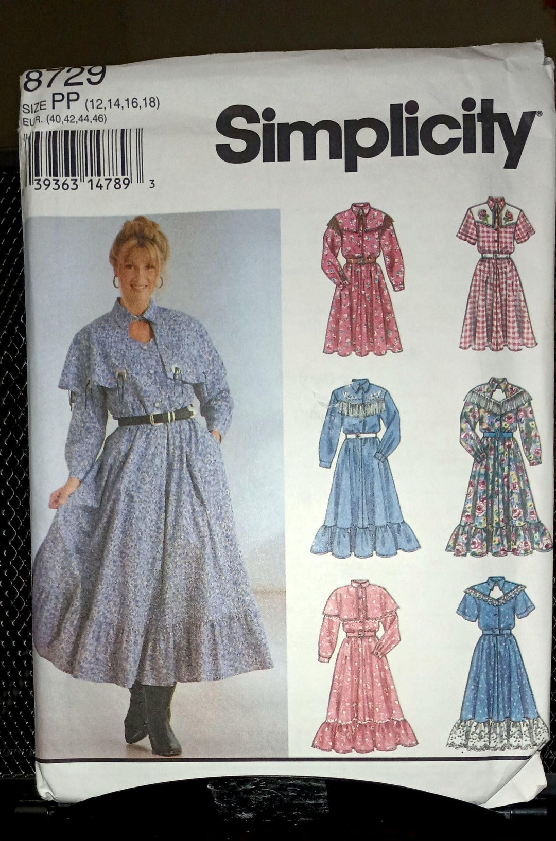 Simplicity 8729 Cowgirl, Western Cape, Yoke Dress Button Front in 3 ...