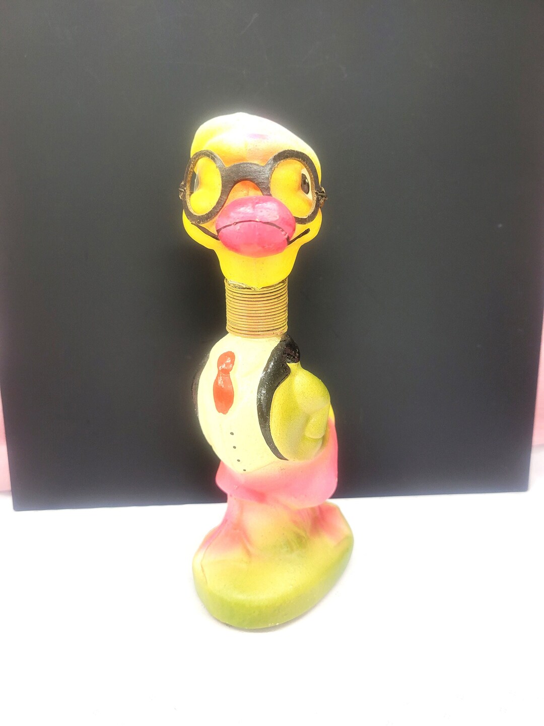 Vintage Bobblehead Paperboard Duck, Googly Eye With Glasses, Germany ...