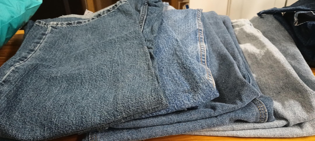 Repurpose Denim Jeans, Large Pant Legs, 8 Pcs, 4 Sets, Topstitch, Sew ...
