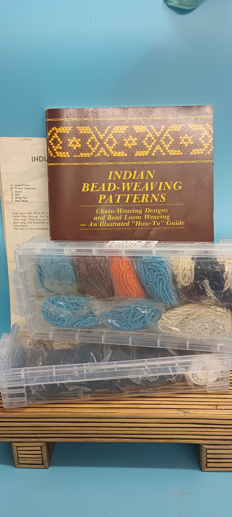 Vintage 80's Indian Bead-weaving Patterns Book With Glass Seed Beads ...