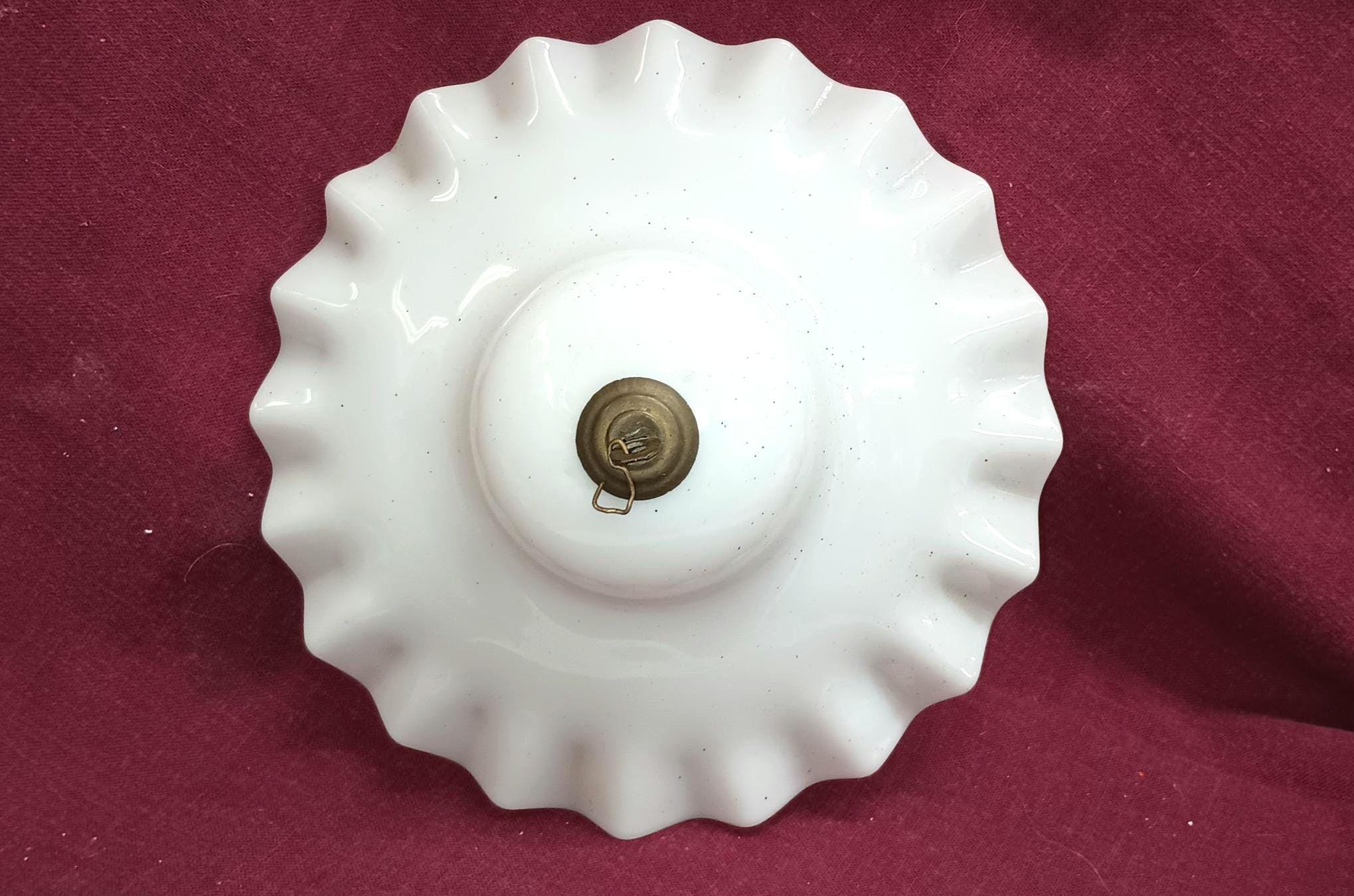 Antique Opaline Milk Glass Smoke Bell, Soot Shade for Kerosene Wall ...
