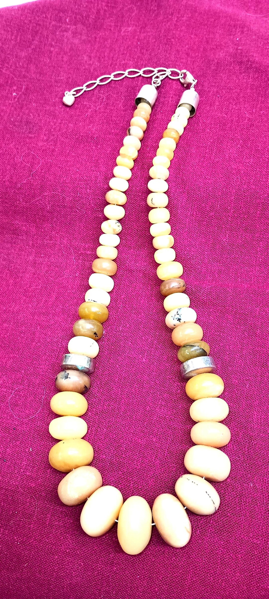 Retired Jay King DTR 925 Necklace, Yellow Opal Stone Graduated Dessert ...