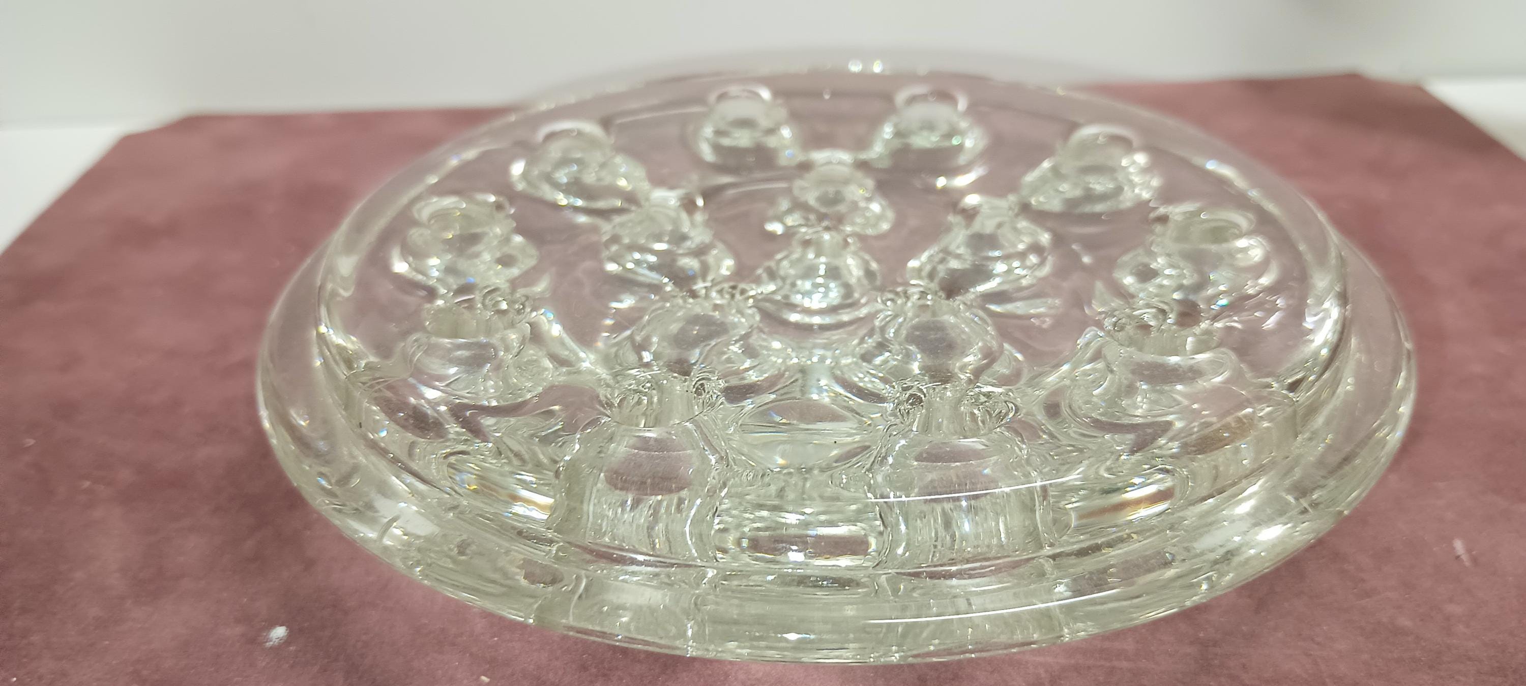 Vintage Large Glass Paperweight Flower Frog, 16 Hole, 5" for ...