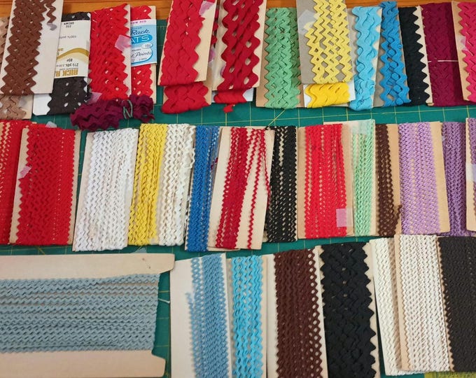 Open Grab Bag Vintage Rick Rack, Trim, Edging, Applied, 38 Boards of ...