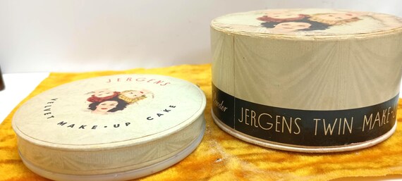Mid Century Jergens Twin Makeup Set Powder Box w Matc… - Gem