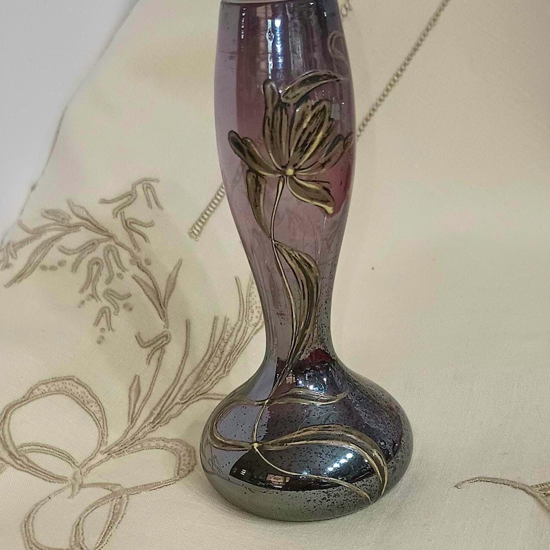 Bohemian Glass Antique Vase - Etsy