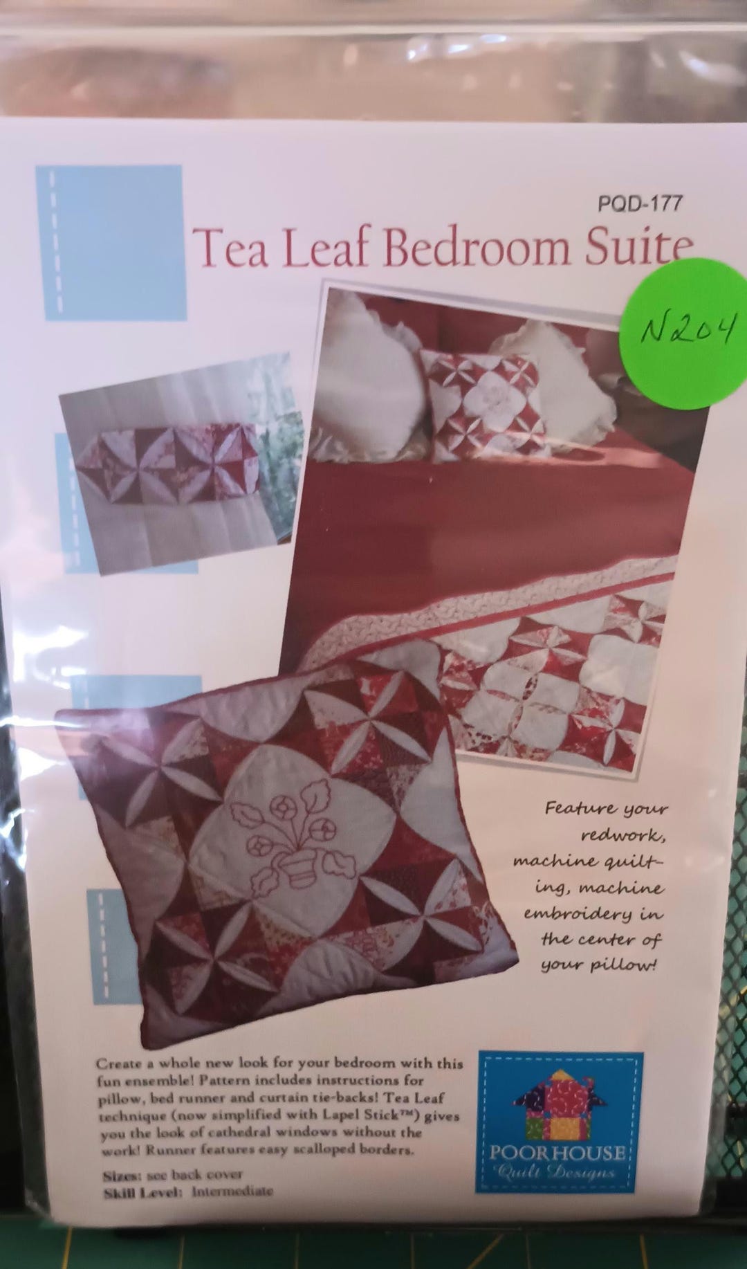 Poor House Quilt Designs Tea Leaf Bedroom Suite Redwork, Quilted Pillow ...