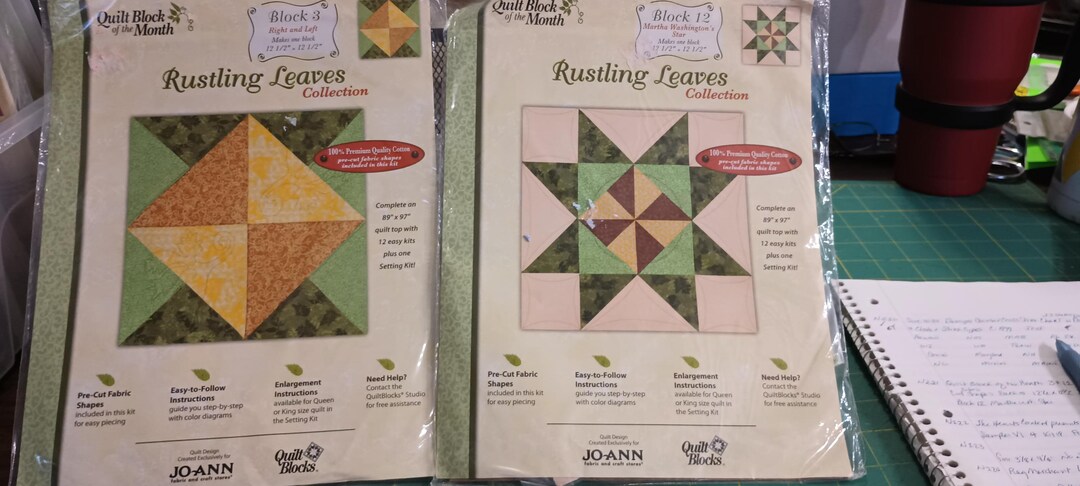 Joann Fabrics Rustling Leaves Quilt Block of the Month, Kits 3 and 12 W ...