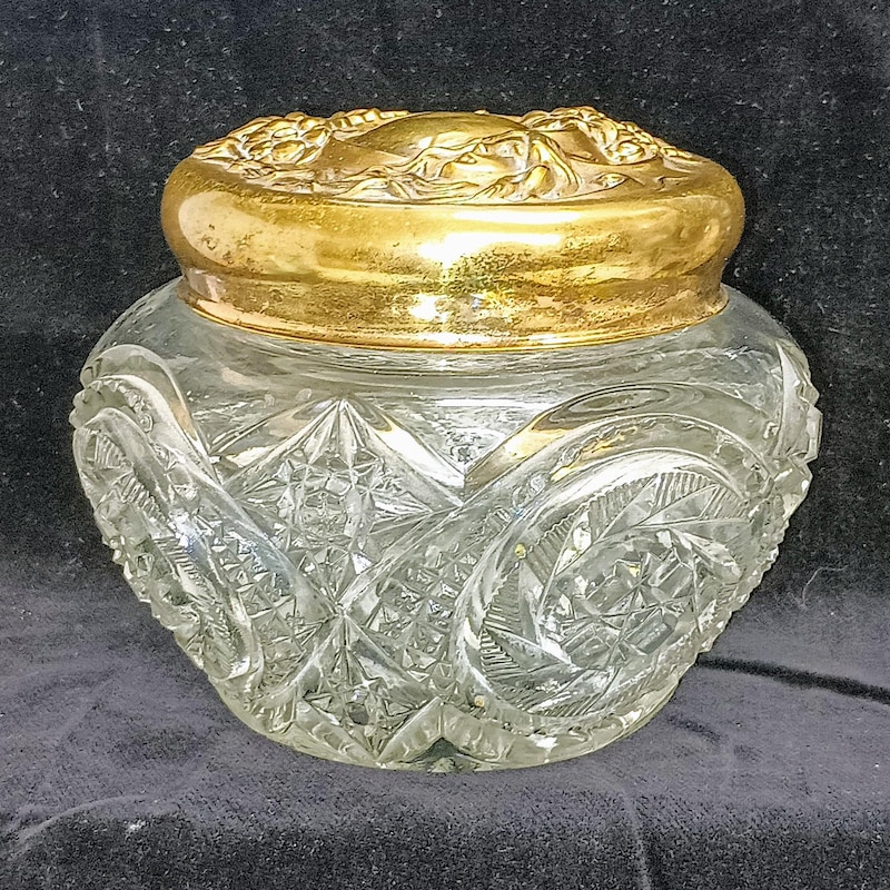 Antique Powder Jar - Etsy