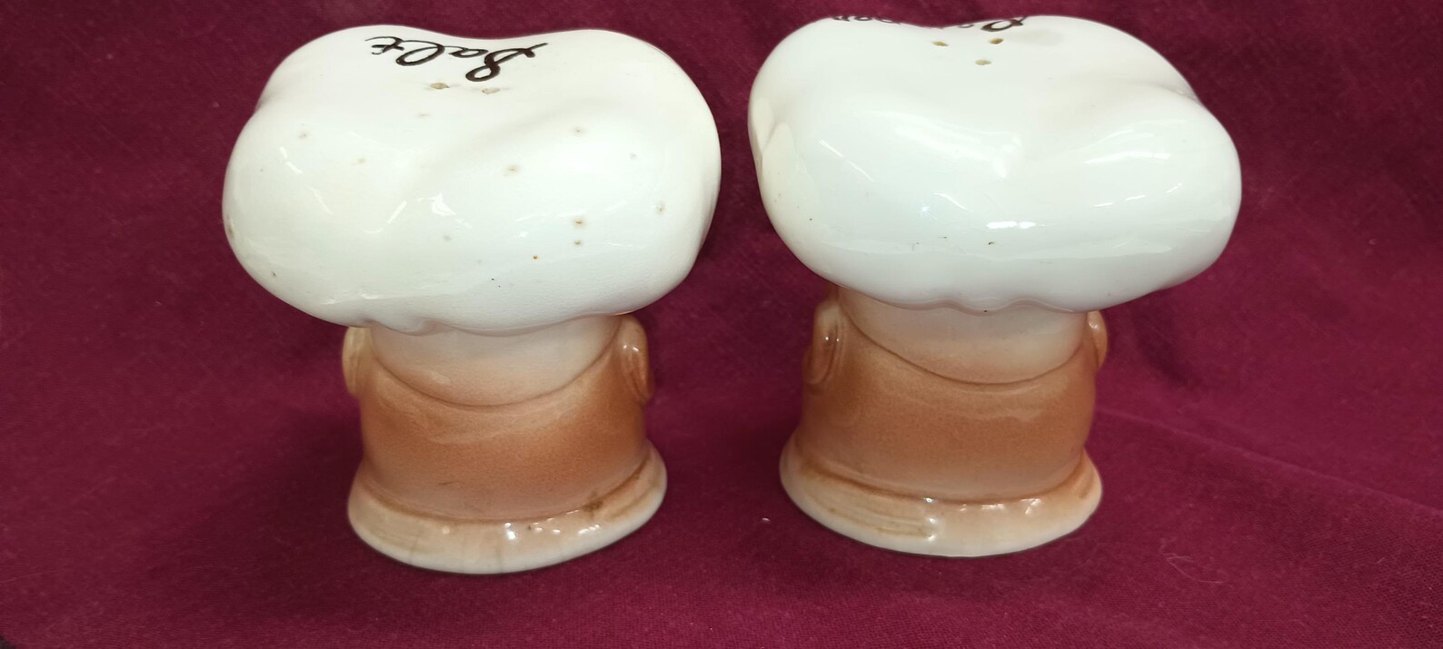 Mid Century Chefs Heads Salt & Pepper Shaker Set, Large, Ceramic, Japan ...