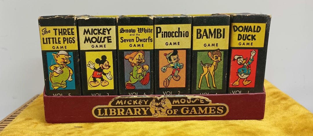 Vintage Mickey Mouse Library of Games Complete 6 Vol Set Walt Disney ...
